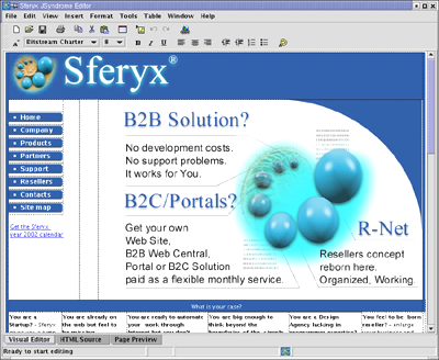 Sferyx JSyndrome HTMLEditor Applet Edition